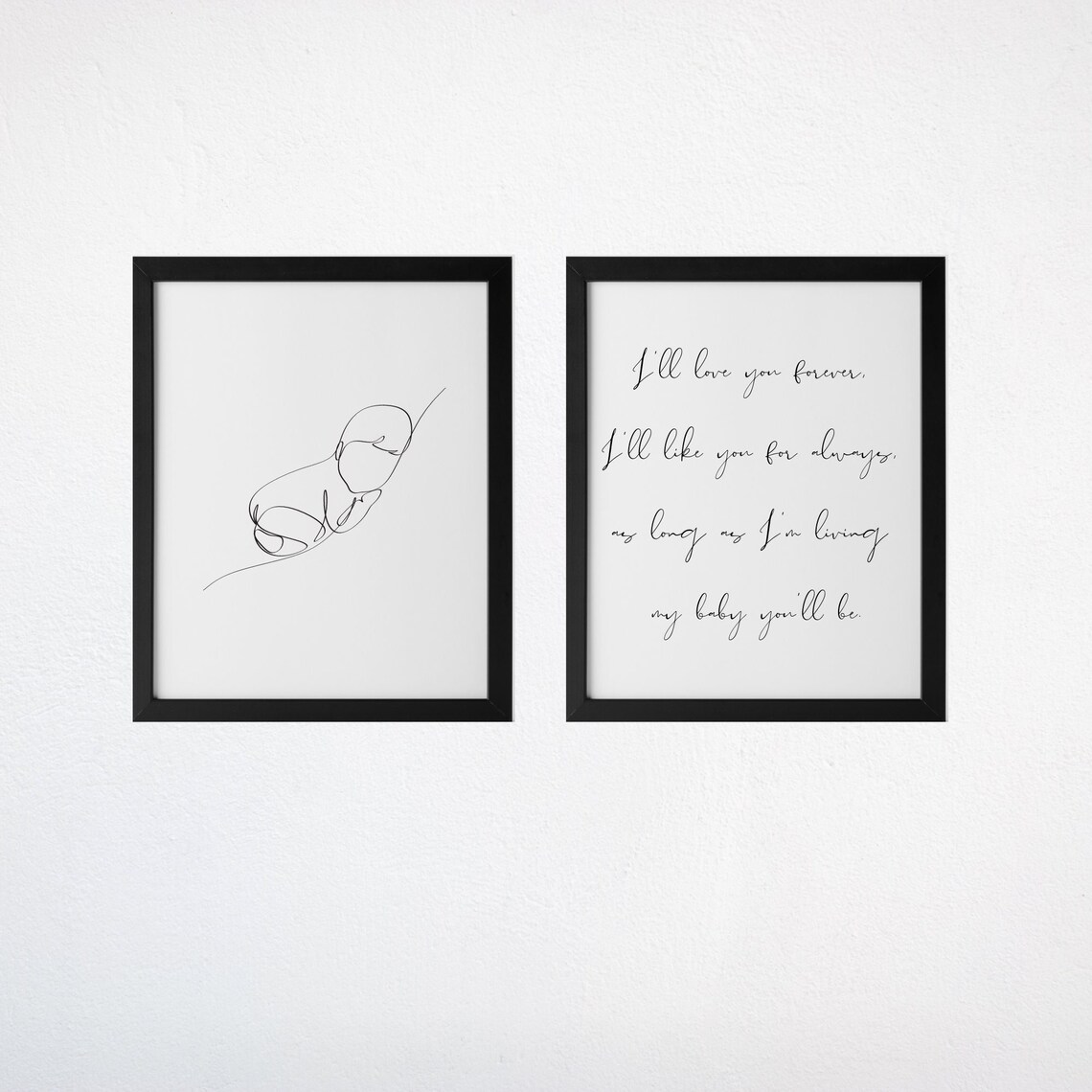 Line Art Nursery Print Nursery Decor Nursery Wall Art Set - Etsy