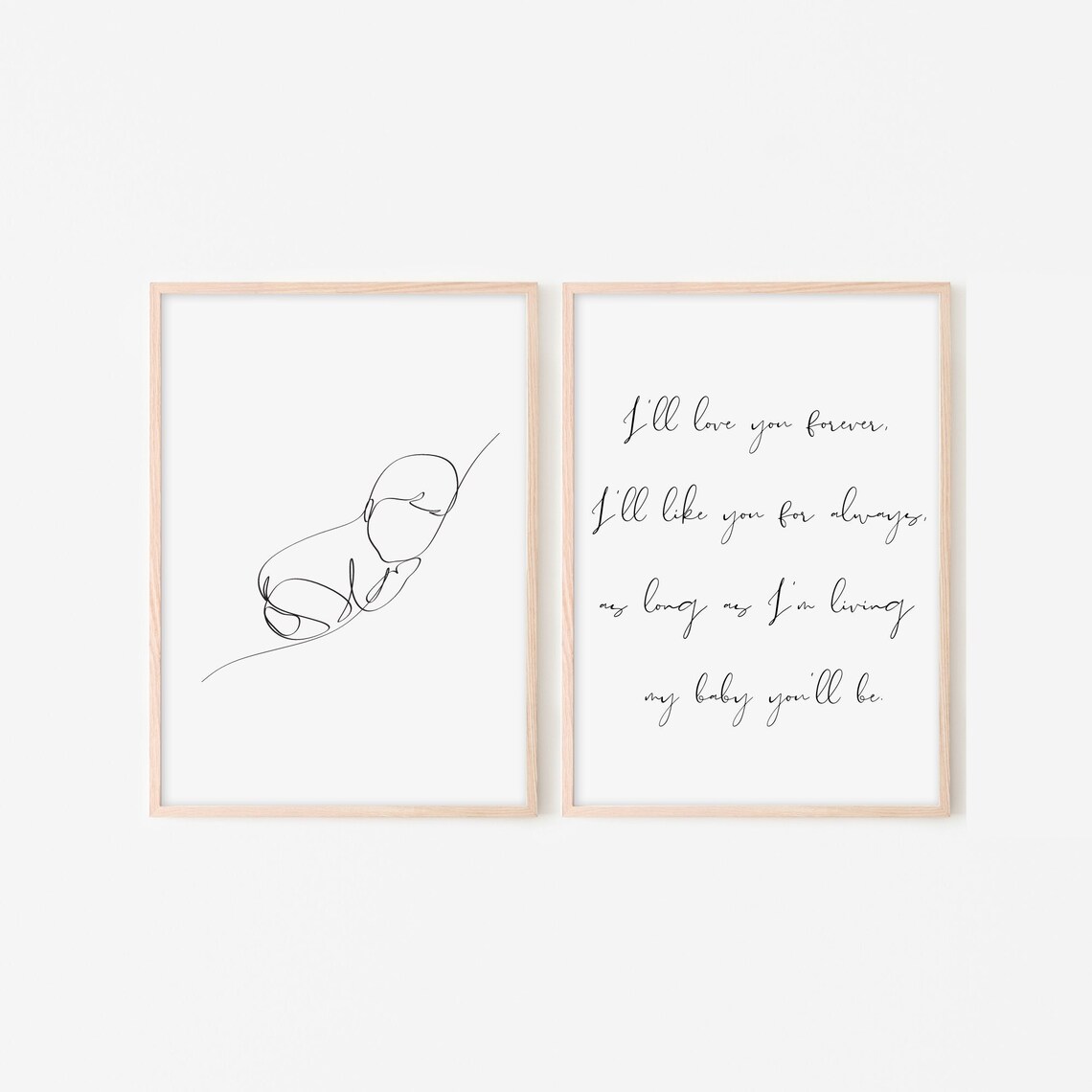 Line Art Nursery Print Nursery Decor Nursery Wall Art Set - Etsy