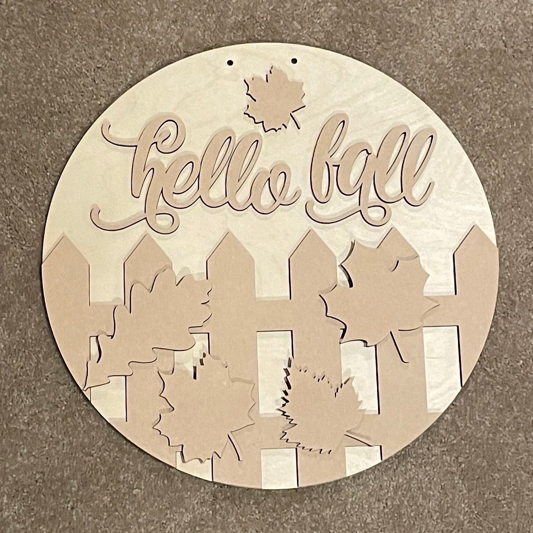 DIY Paint Kit/ Unfinished Wood Round DIY Kit/ DIY Door Hanger/ Hello Fall /diy Sign/ Paint Your ...