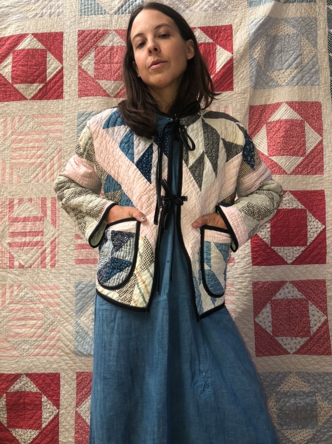 Tie Front Star Quilt Coat - Etsy