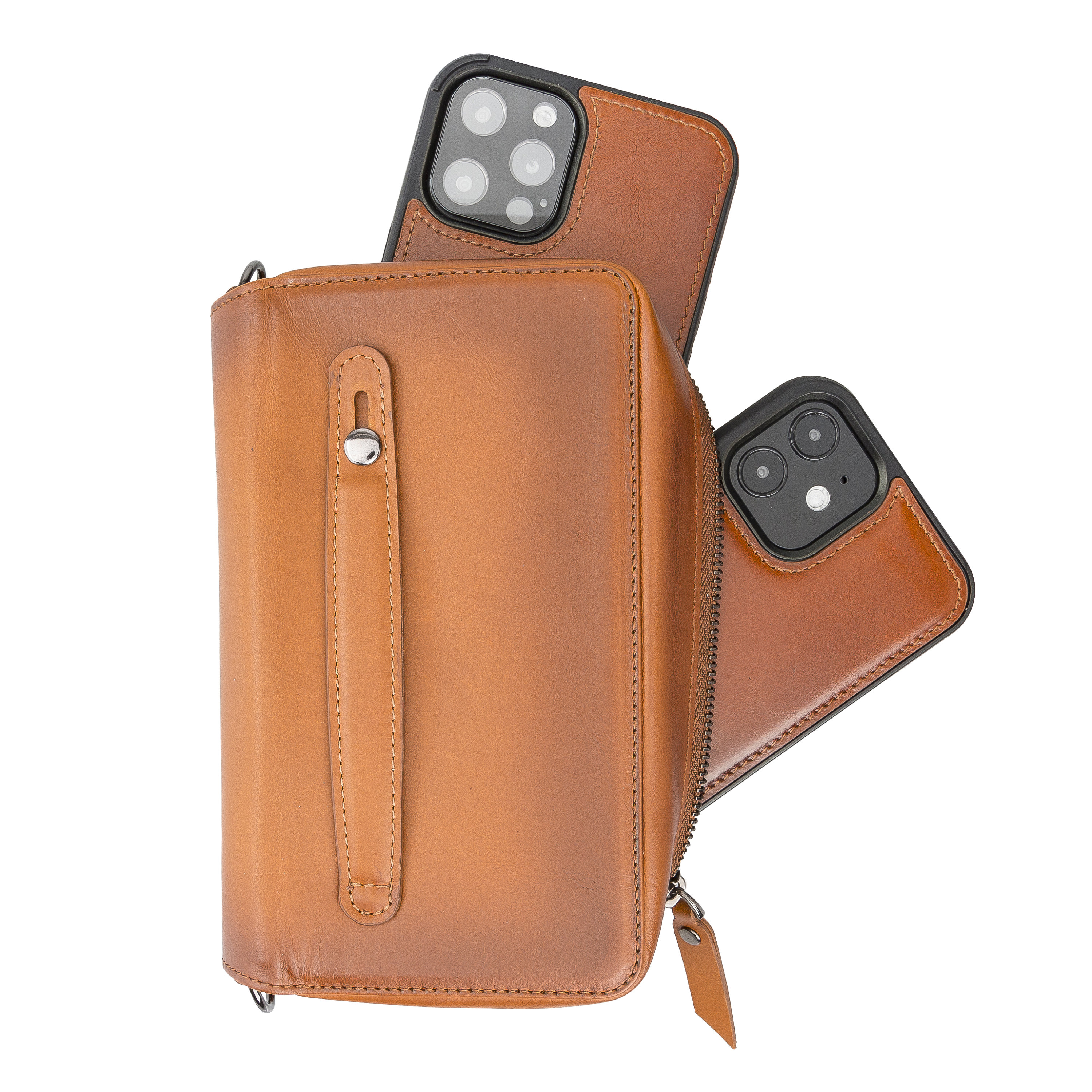 Custom Leather Double Phone Case, Handmade Dual Phone Case, 2 Phone ...