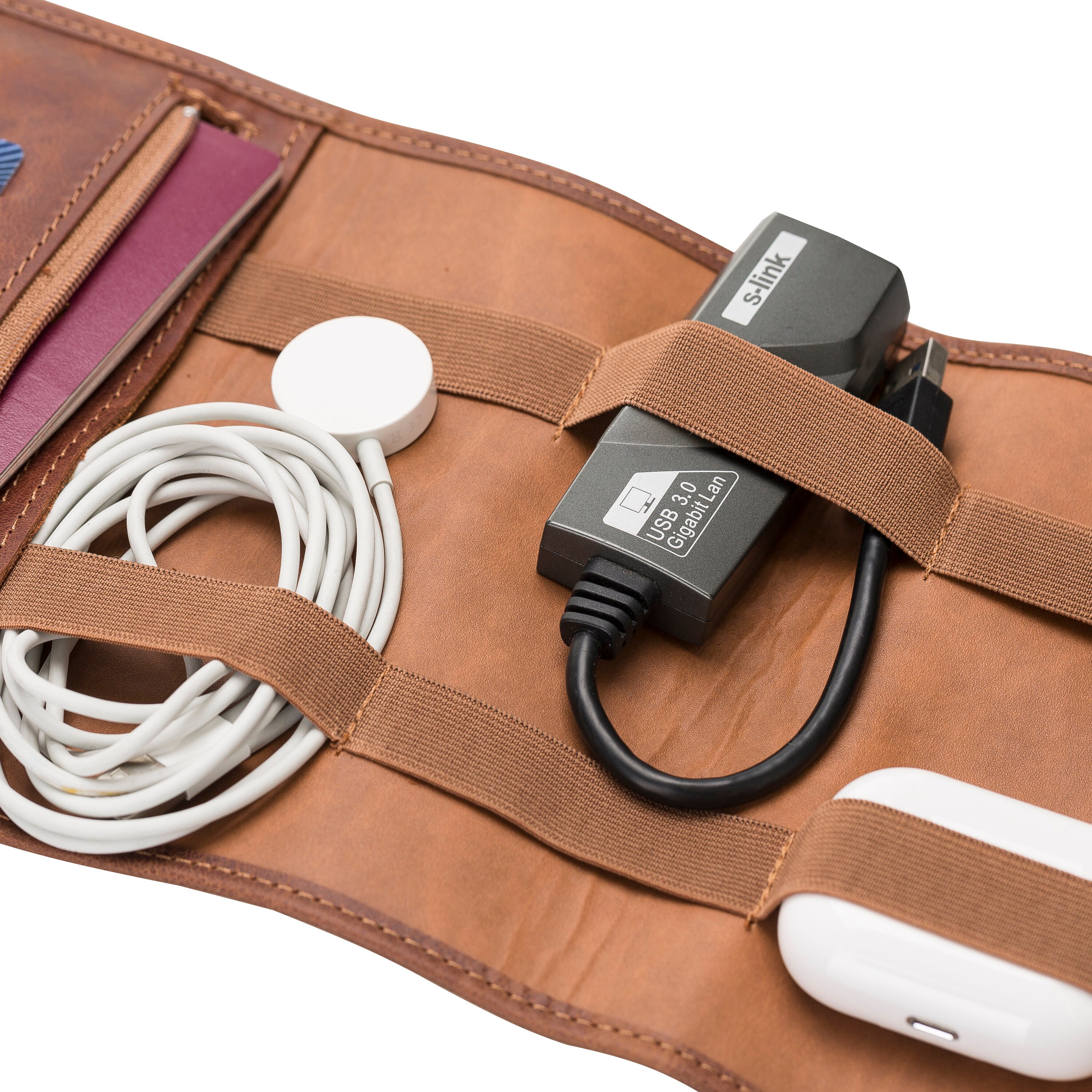 Custom Cable Organizer, Leather Organizer for Cords and Chargers ...