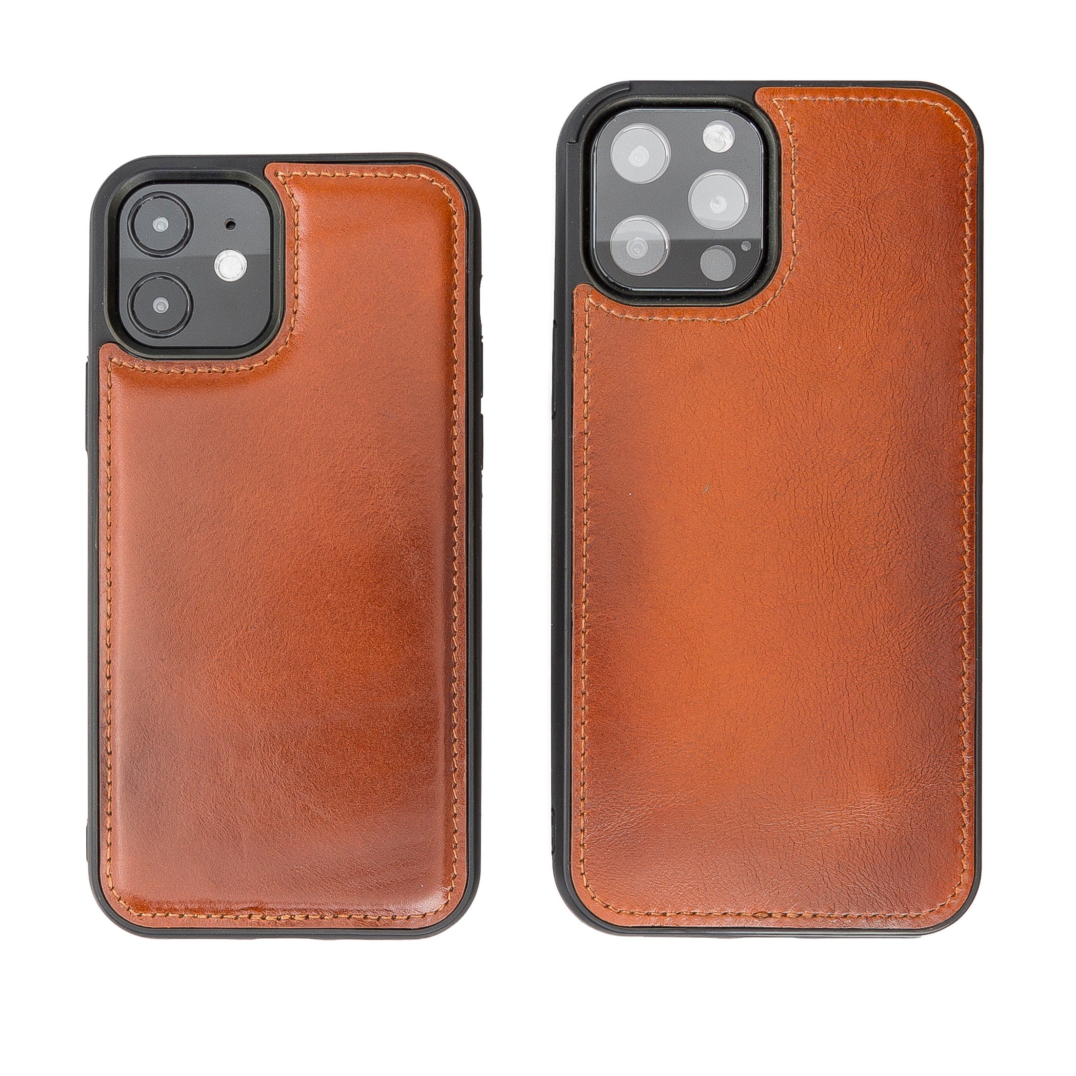 Custom Leather Double Phone Case, Handmade Dual Phone Case, 2 Phone ...