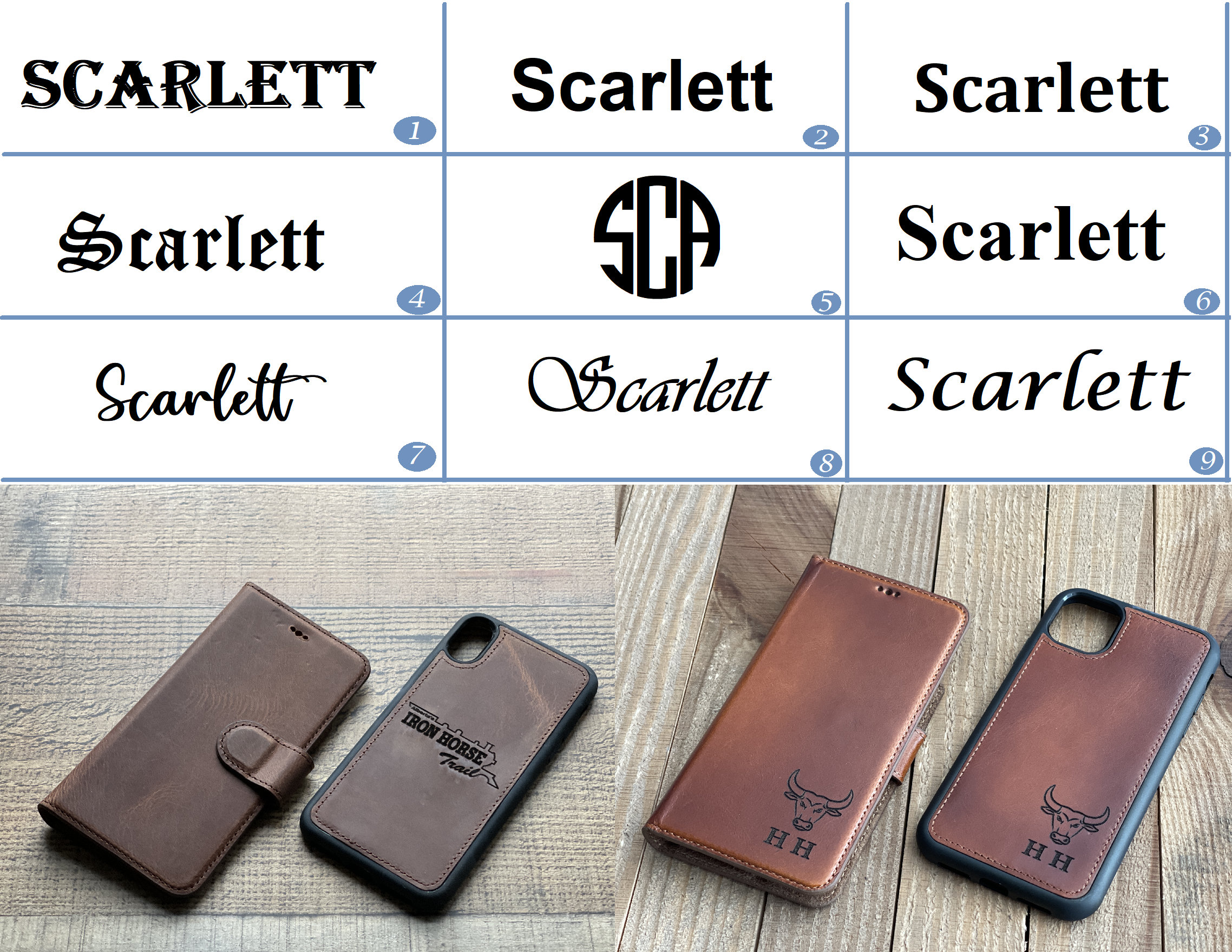 Custom Leather Double Phone Case, Handmade Dual Phone Case, 2 Phone ...