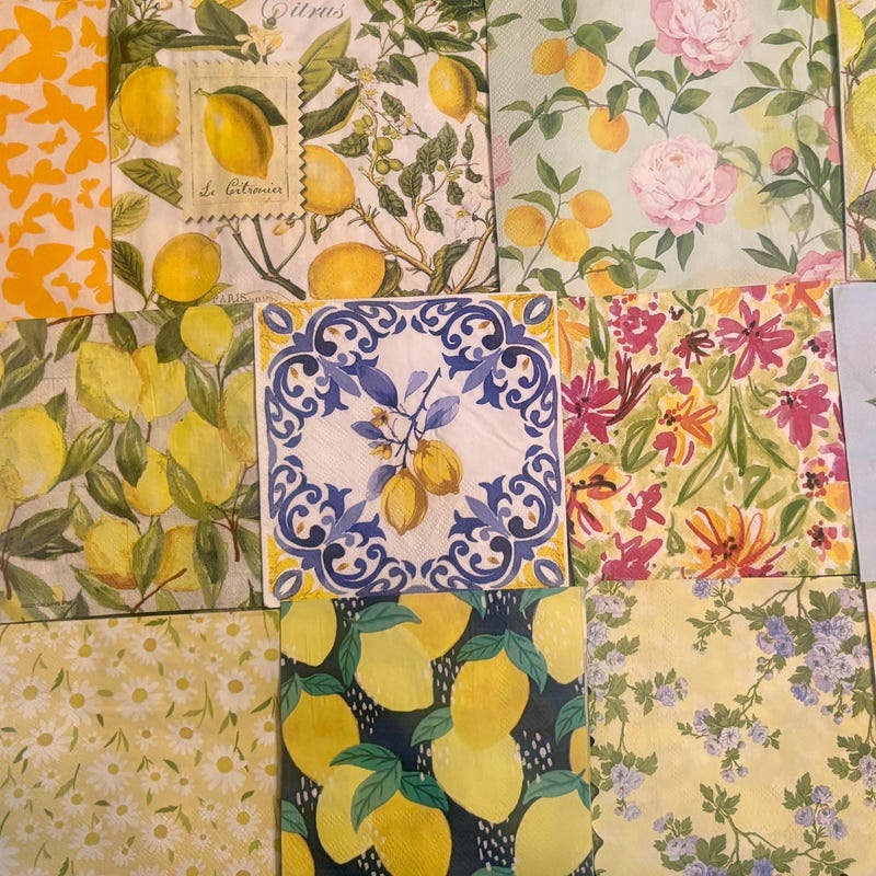 Lemon Paper Napkins - Etsy