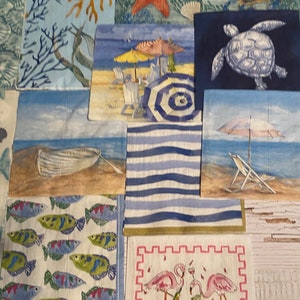Napkin Set for Decoupage, 20 Paper Napkins for Crafting, Beach Print ...