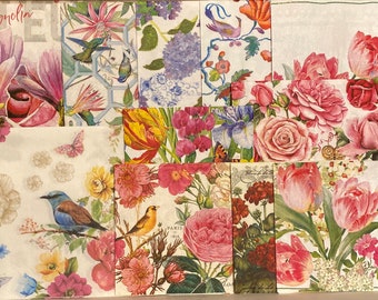 Floral Napkins for Decoupage - Etsy