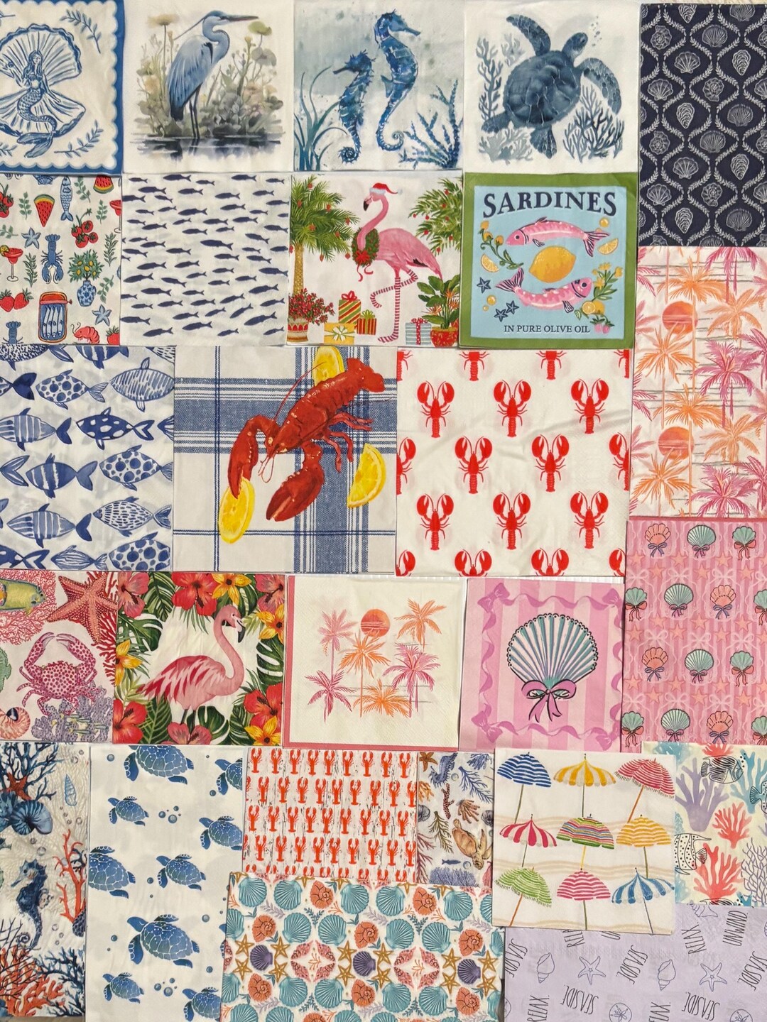 Beach Paper Napkins: Decoupage Napkin Assortment, Set of 25 - Etsy