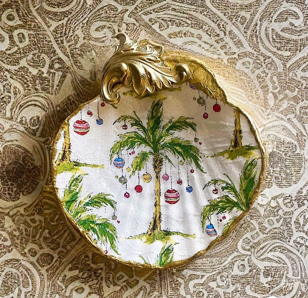 Decoupage Sea Shell Large English Scallop Shell Trinket Dish - Etsy