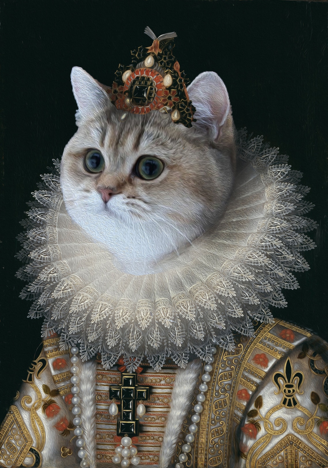 Portrait Custom Cat / Personalized Portrait Cat - Etsy