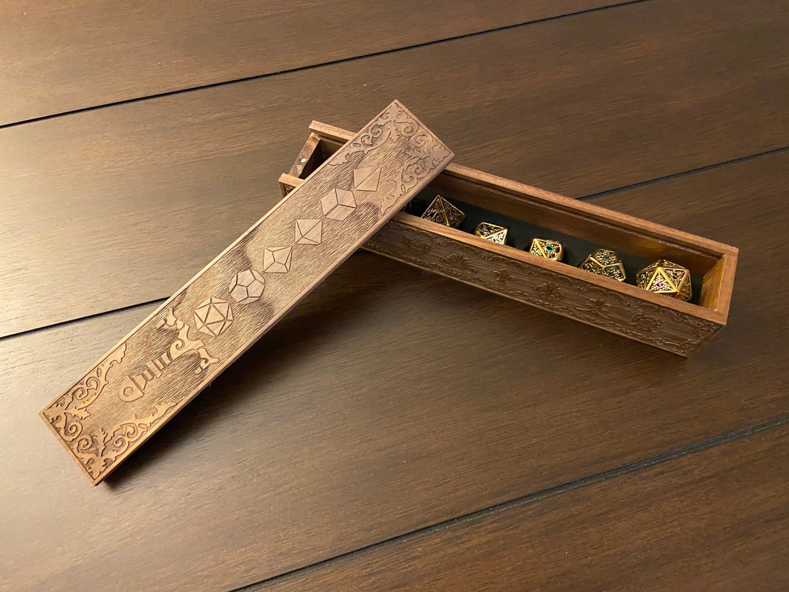 Decorative Wooden Dice Vault Polyhedral Dice Sword Dnd D&D - Etsy