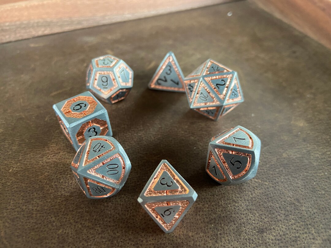 Silver and Gold Dungeons and Dragons Dice Set, 7pcs Dnd Dice, Sparkling ...