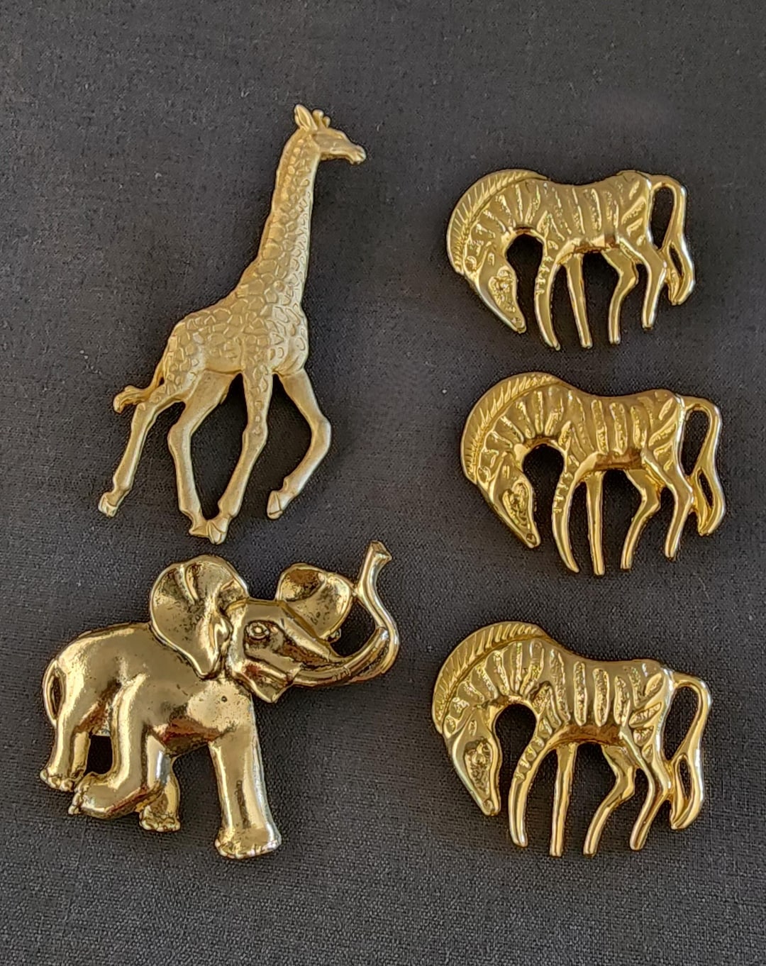 The Savanna Collection- 5 Brooches of African Animals- Lot - Etsy