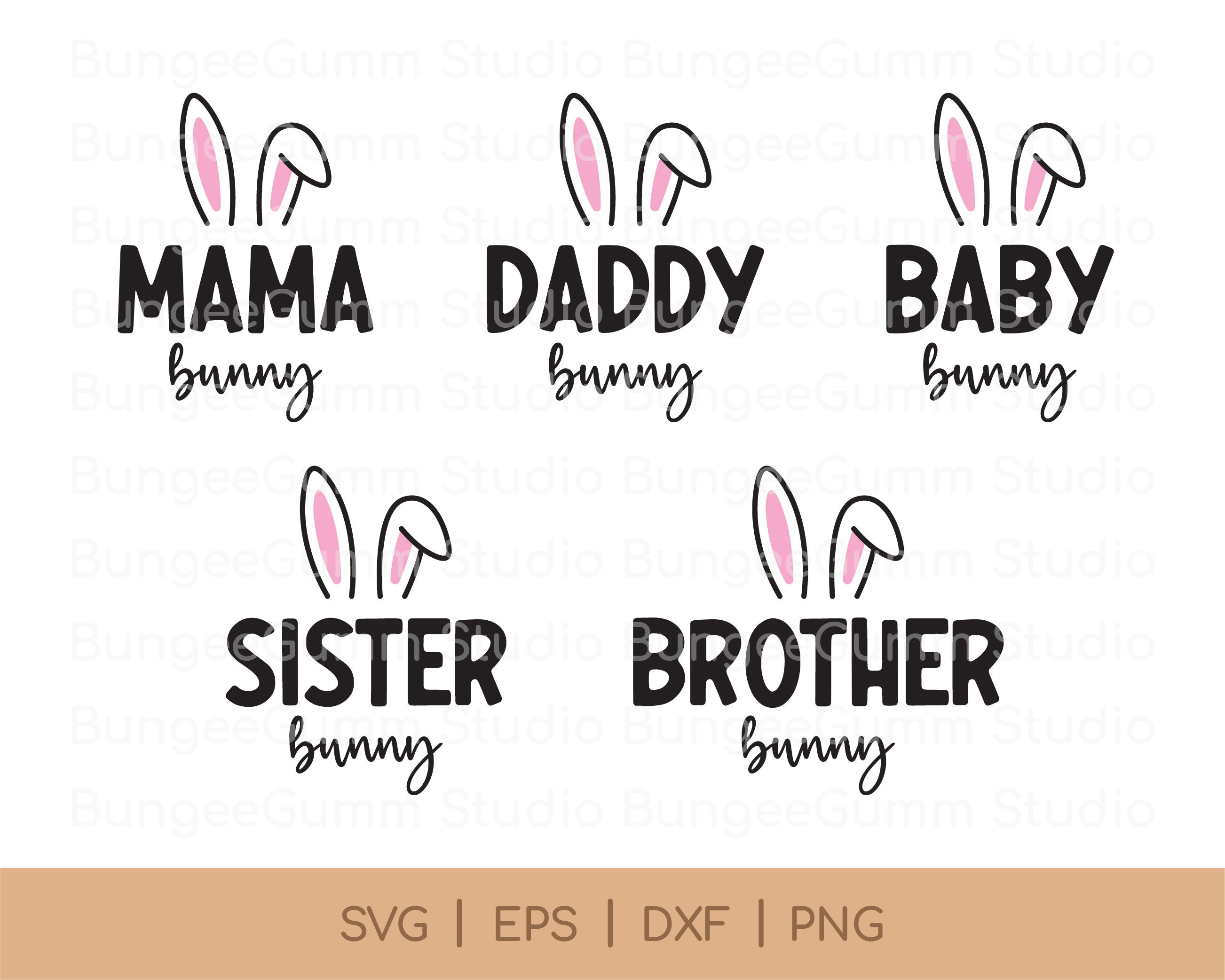Family Bunny Svg, Mama Bunny Svg, Daddy Bunny Svg, Baby Bunny Svg ...