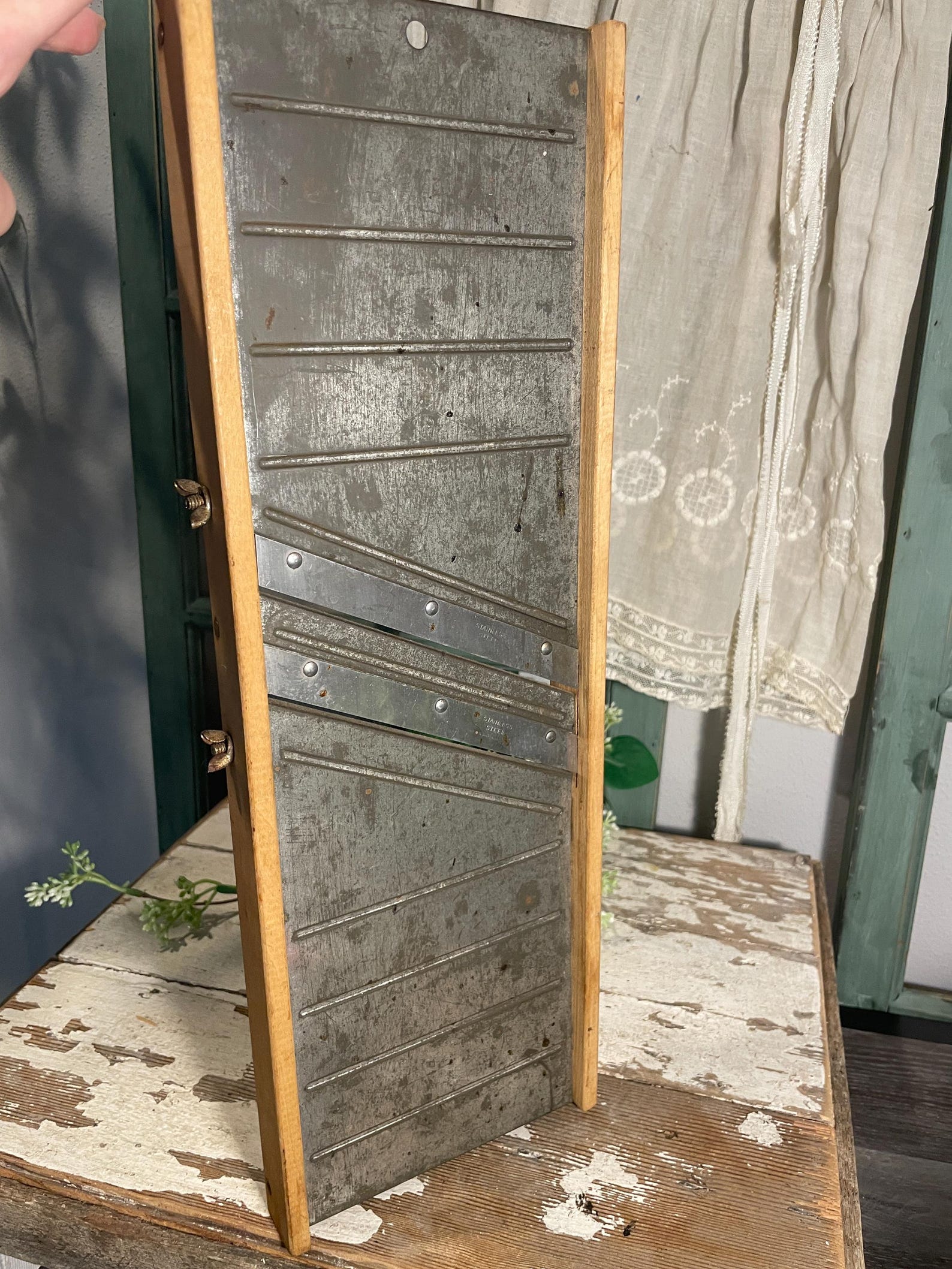 Vintage Wood and Metal Cabbage Slicer Madoline Primitive - Etsy
