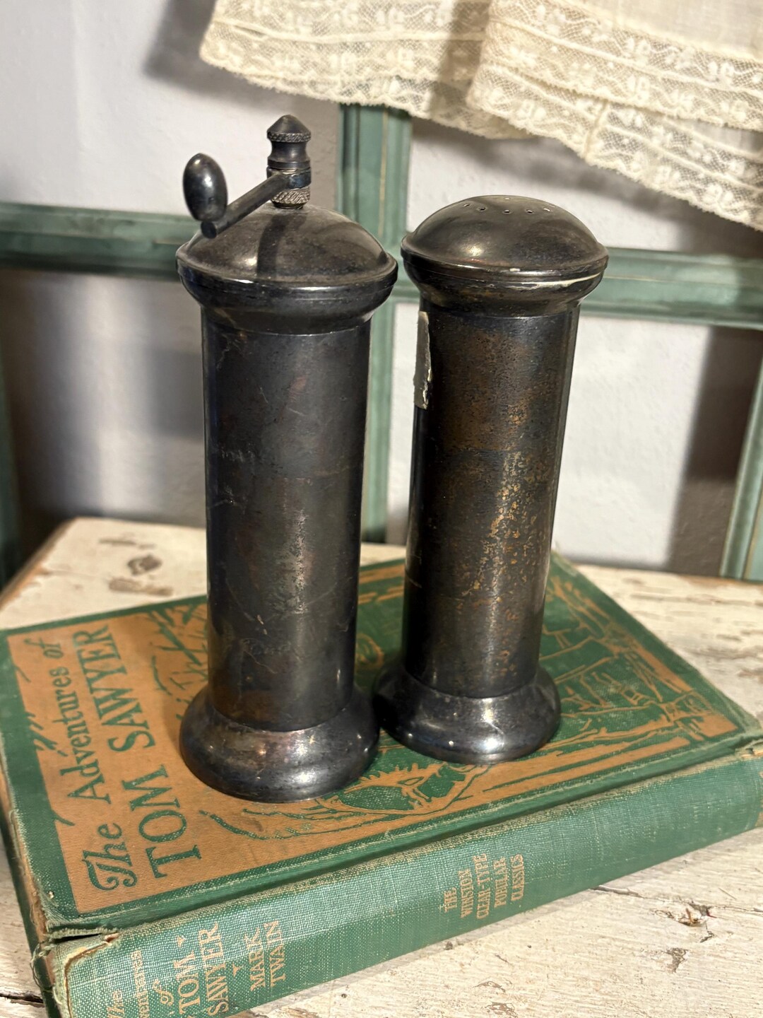 Vintage Silver Plate Italian Pepper Mill and Salt Shaker Acciaio ...