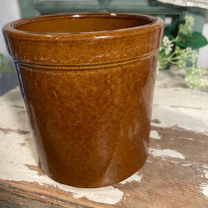Vintage Brown Glaze Crock 5.5x5 - Etsy