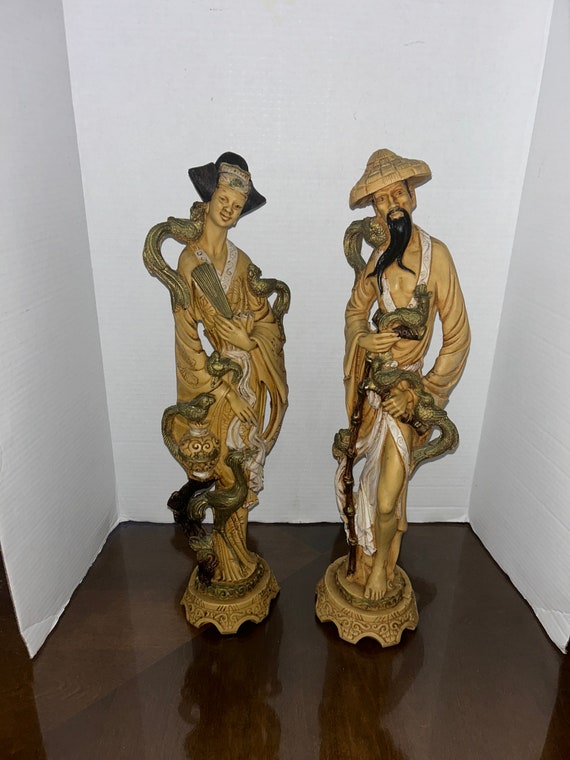 shop for and buy Vintage ARTMARK Asian Resin Figures Pair Chinese ...