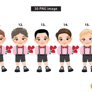 Valentine's Day Clipart Valentine Kids Clipart Boy and - Etsy