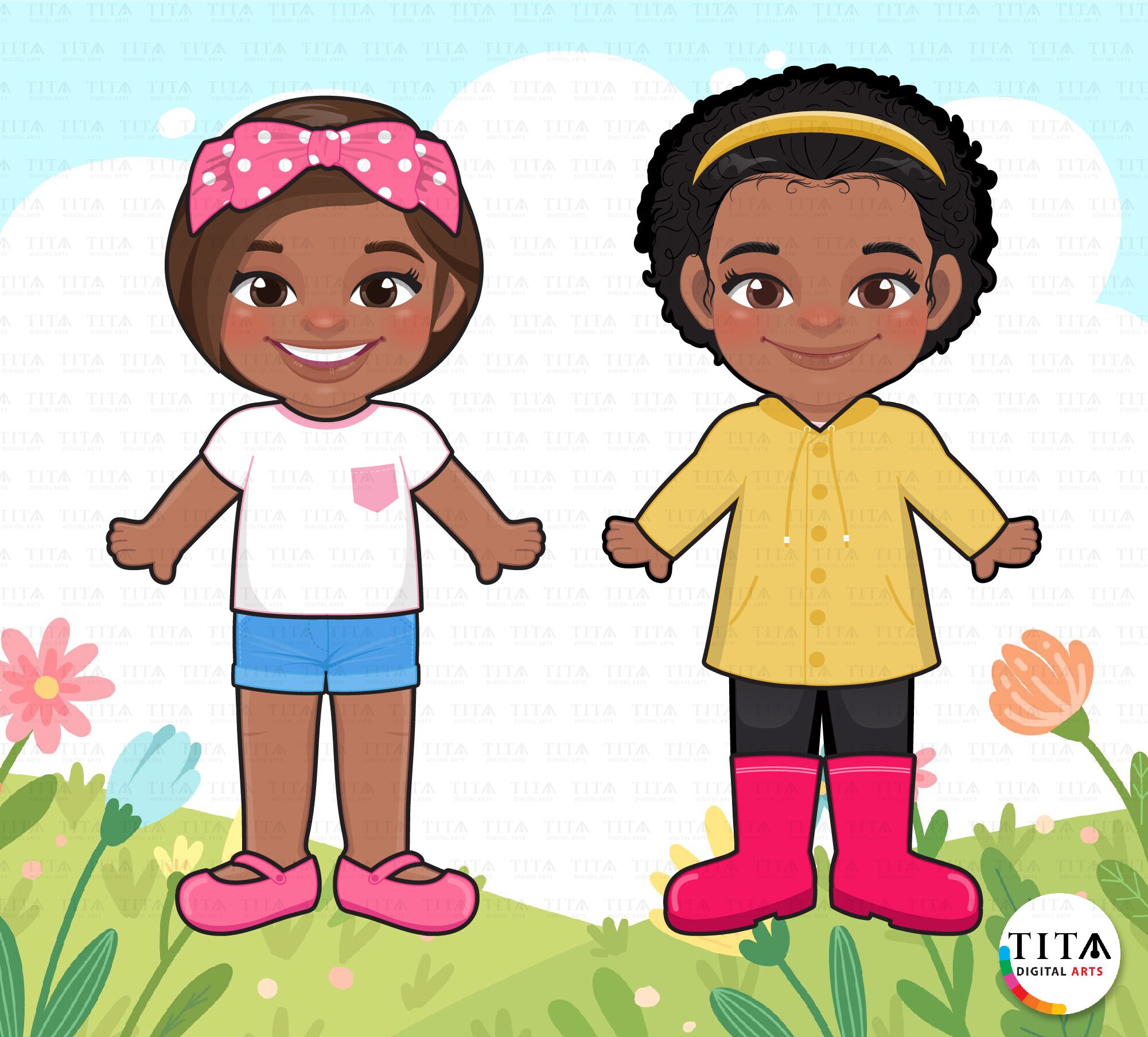 Paper Dolls Girls Clipart, Casual Clothes, Summer Clothes, Winter ...