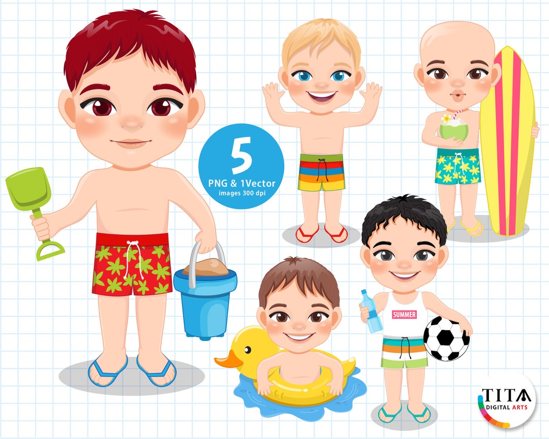 Beach Boy Clipart, Beach Clipart, Boy Clipart, Pool Boy Clipart ...