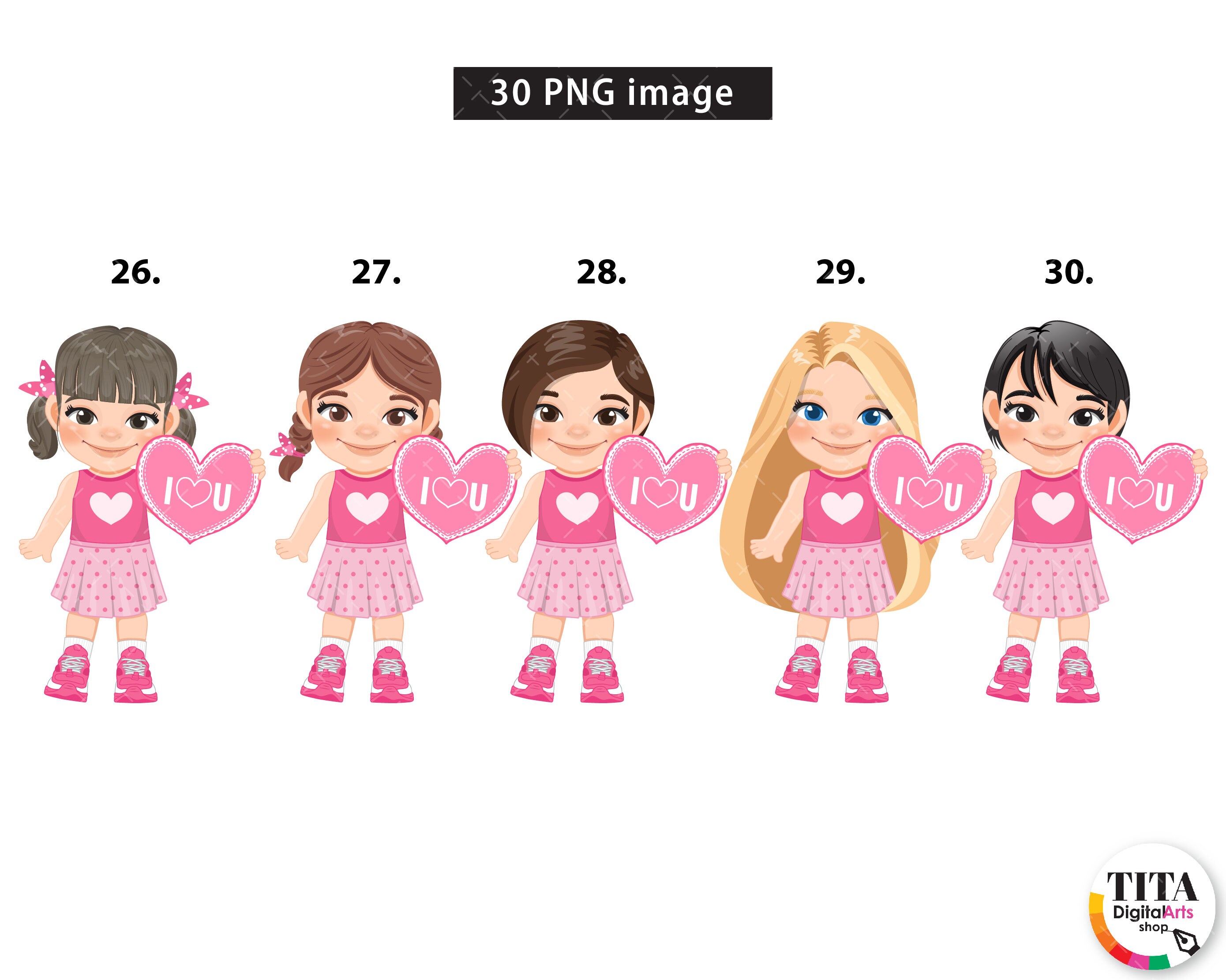 Valentine's Day Clipart Valentine Kids Clipart Boy and - Etsy