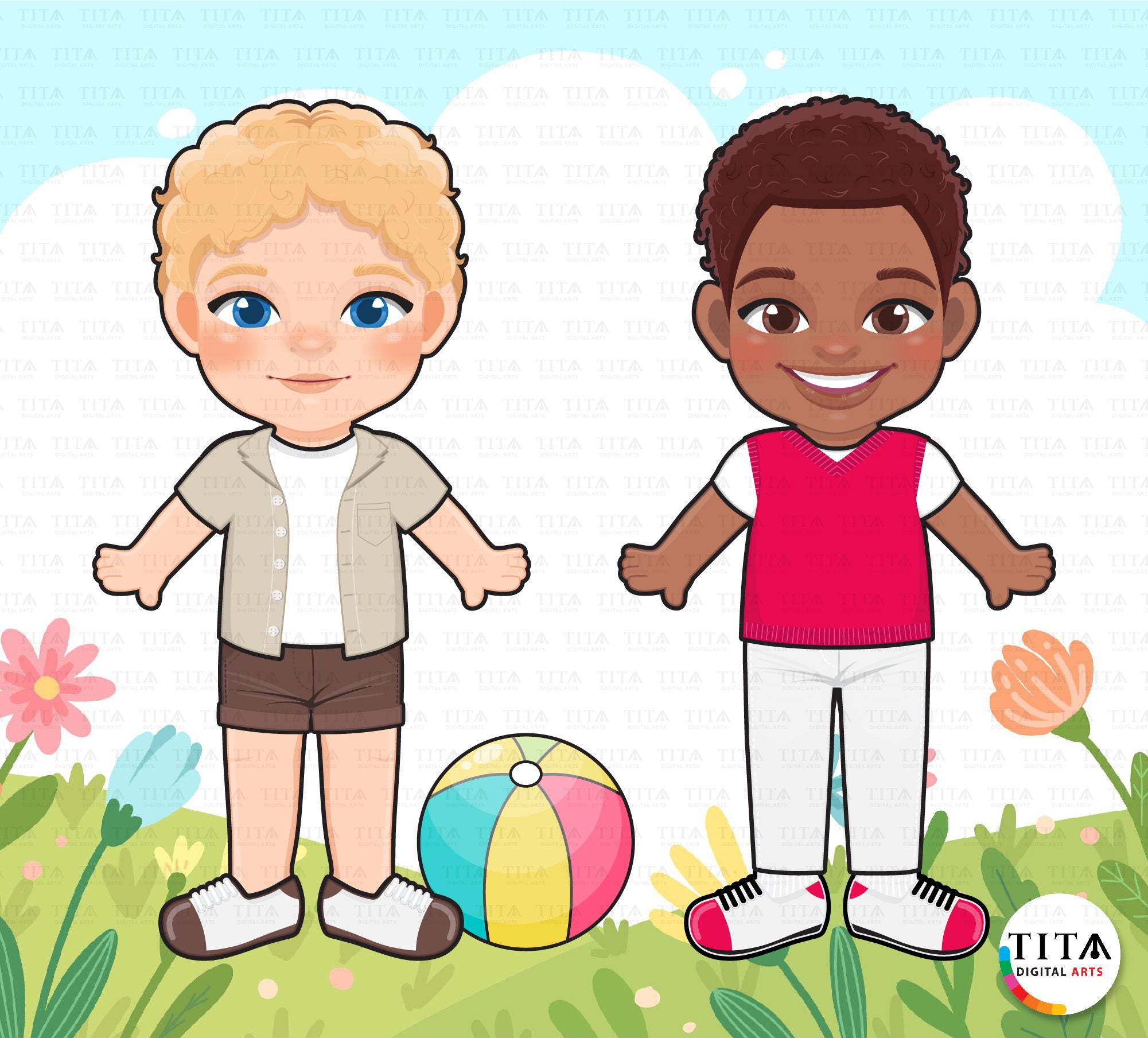 Paper Dolls Boys Clipart, Casual Clothes, Summer Clothes, Winter ...