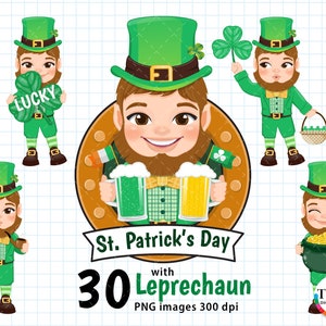St. Patrick Day Clipart Leprechaun Clipart Saint - Etsy