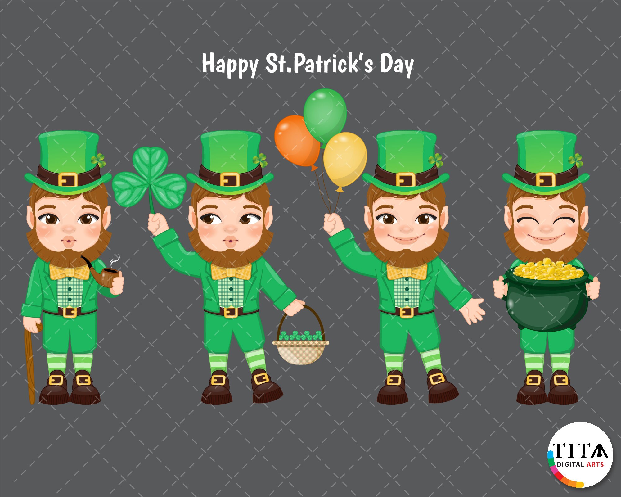 St. Patrick Day Clipart, Leprechaun Clipart, Saint Patrick's Day ...