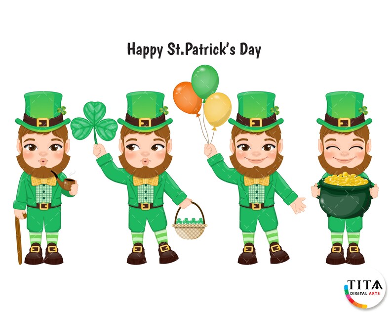 St. Patrick Day Clipart Leprechaun Clipart Saint - Etsy