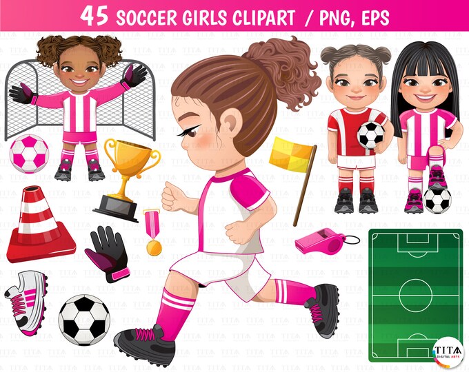 SOCCER BOYS - Digital Clipart Set, Soccer Clipart , Play Soccer Clipart ...
