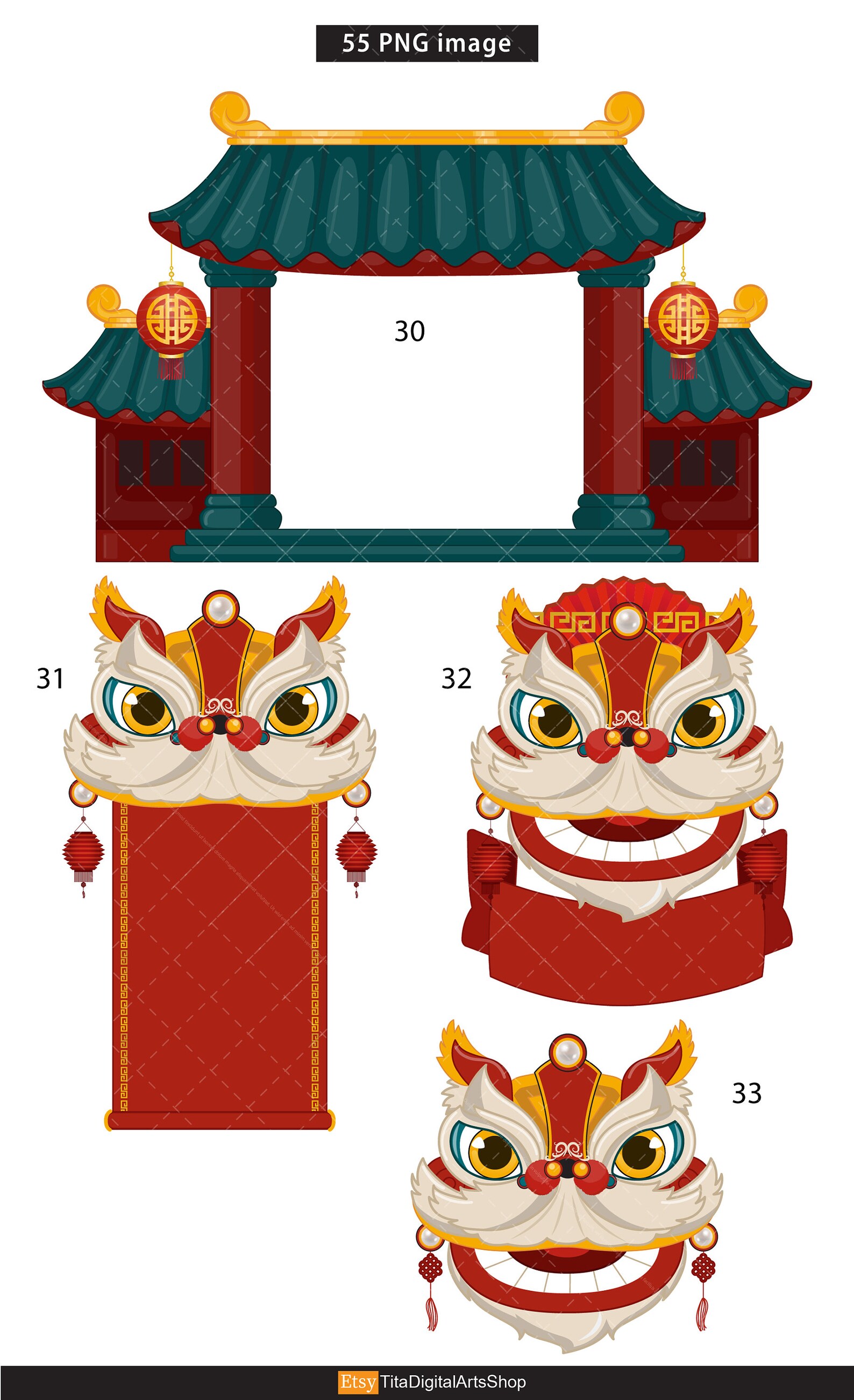 Chinese New Year Clipart, Chinese Clipart, New Year Clipart, Lunar New ...
