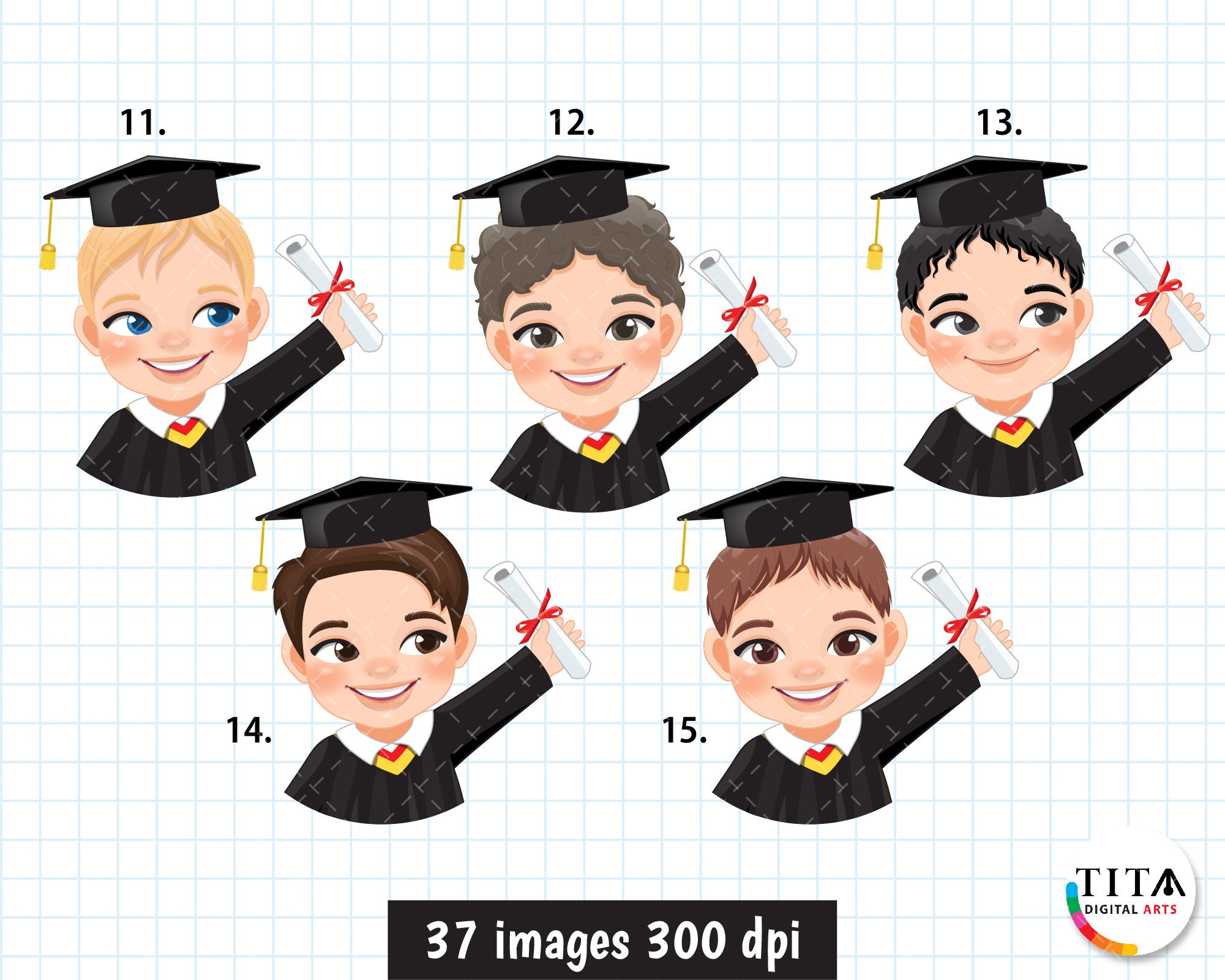 Graduation Kids Clipart, Student PNG, Graduation Girls and Boys ...