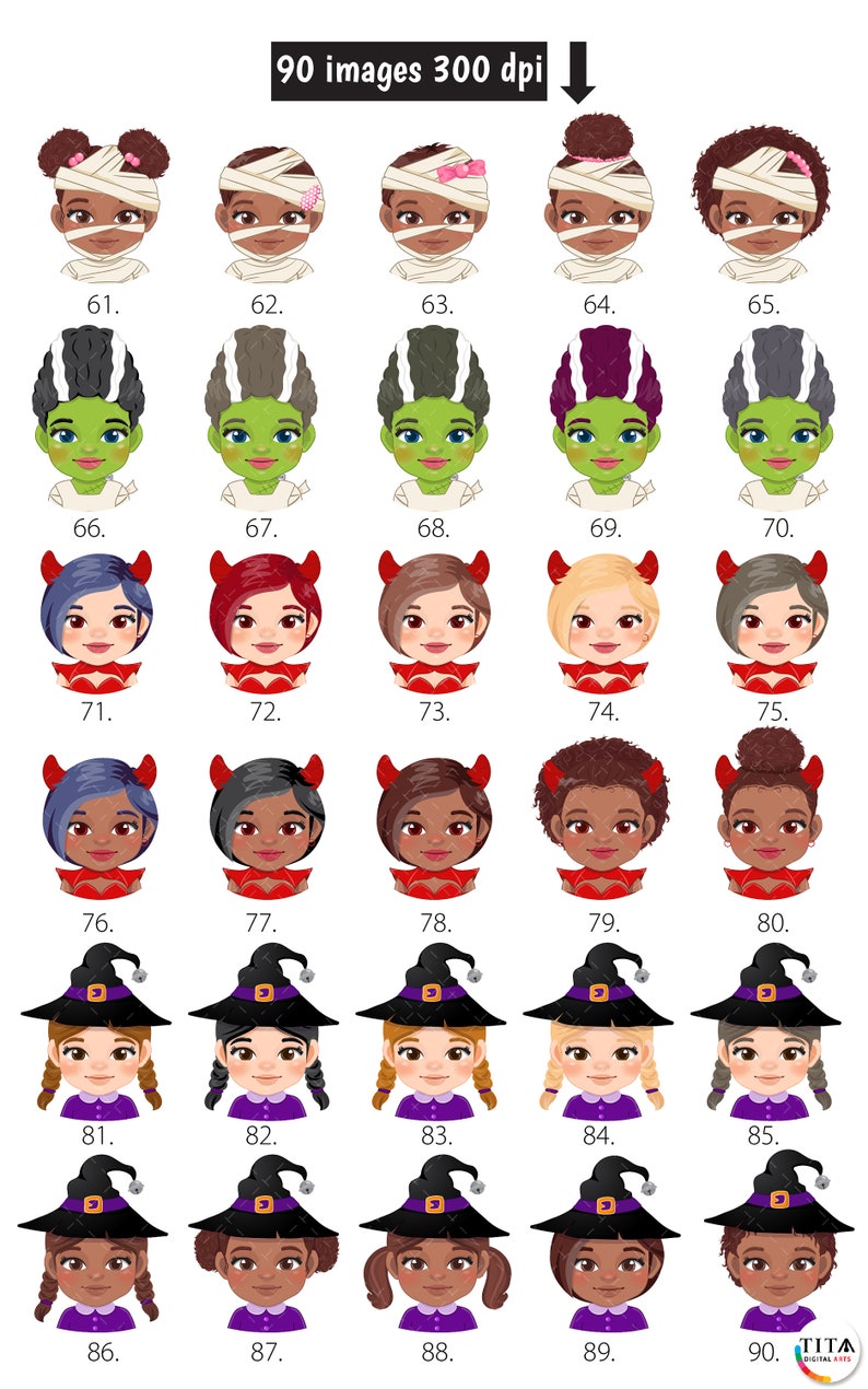 Halloween Clipart & Vector With Halloween Heads, Spooky Friends, Mummy ...