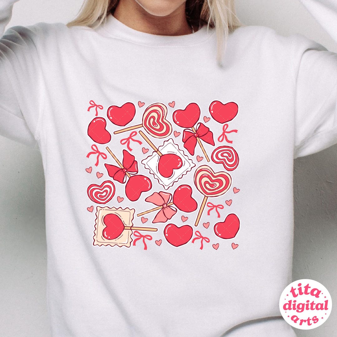 Valentine Heart Lollipop Clipart | Valentines Day Candy PNG (digital ...