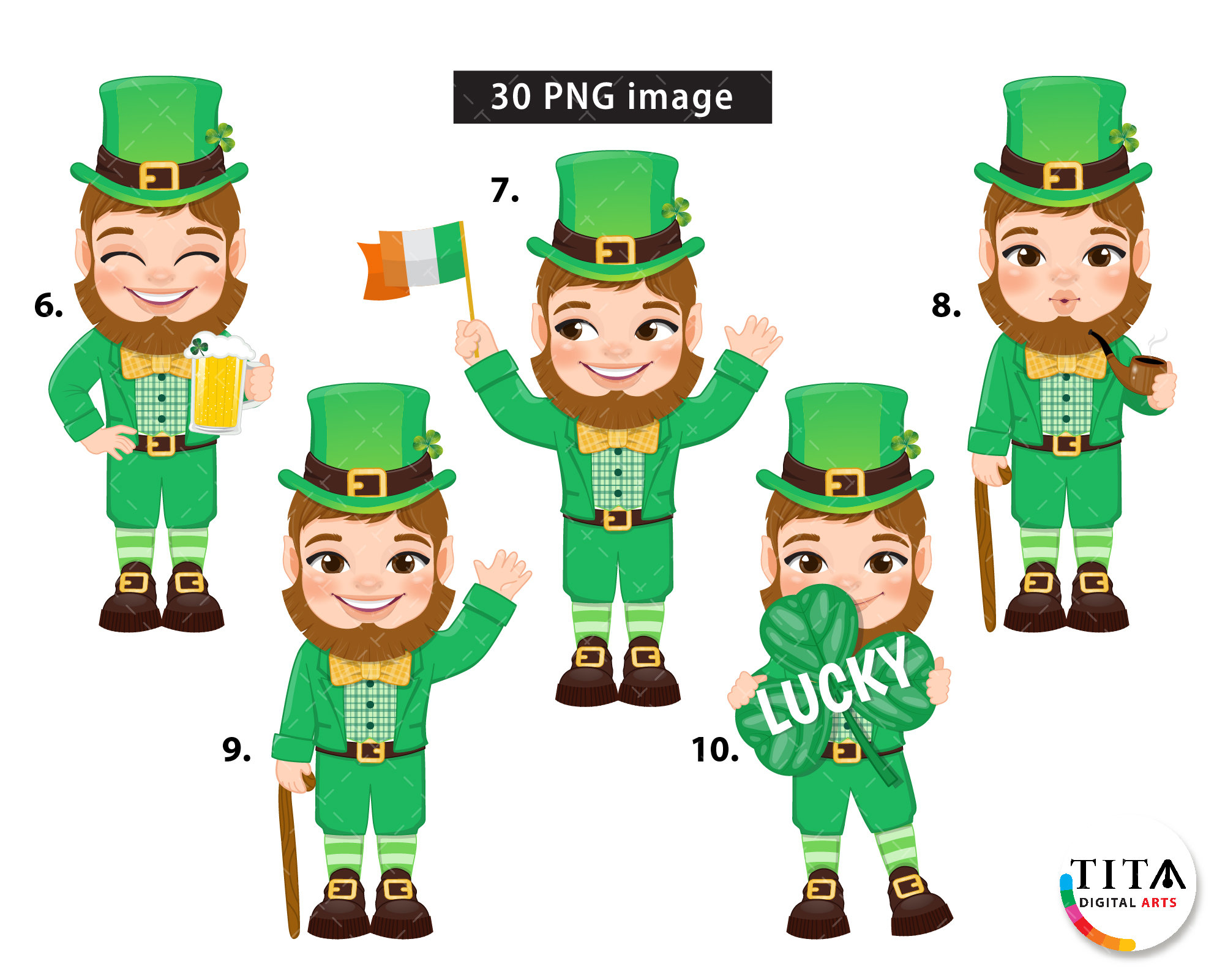 St. Patrick Day Clipart, Leprechaun Clipart, Saint Patrick's Day ...