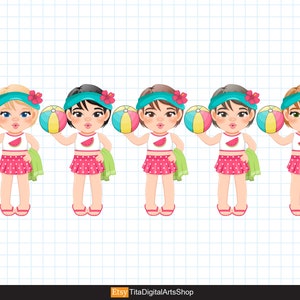 Beach Girl Clipart & Vector Beach Clipart Girl Clipart Pool - Etsy Canada