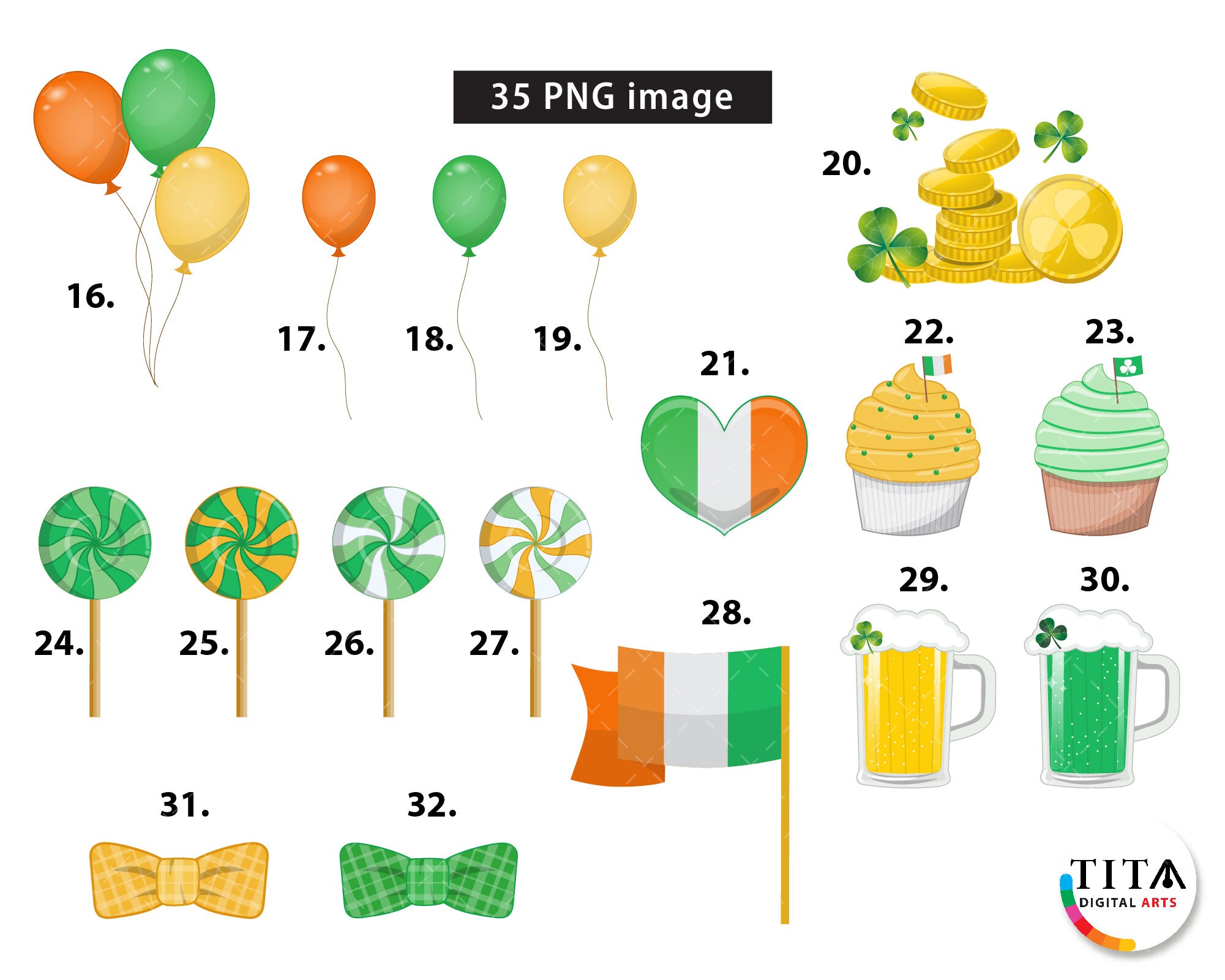St. Patrick Day Clipart, Irish Clipart, Pot of Gold Clipart, Shamrock ...
