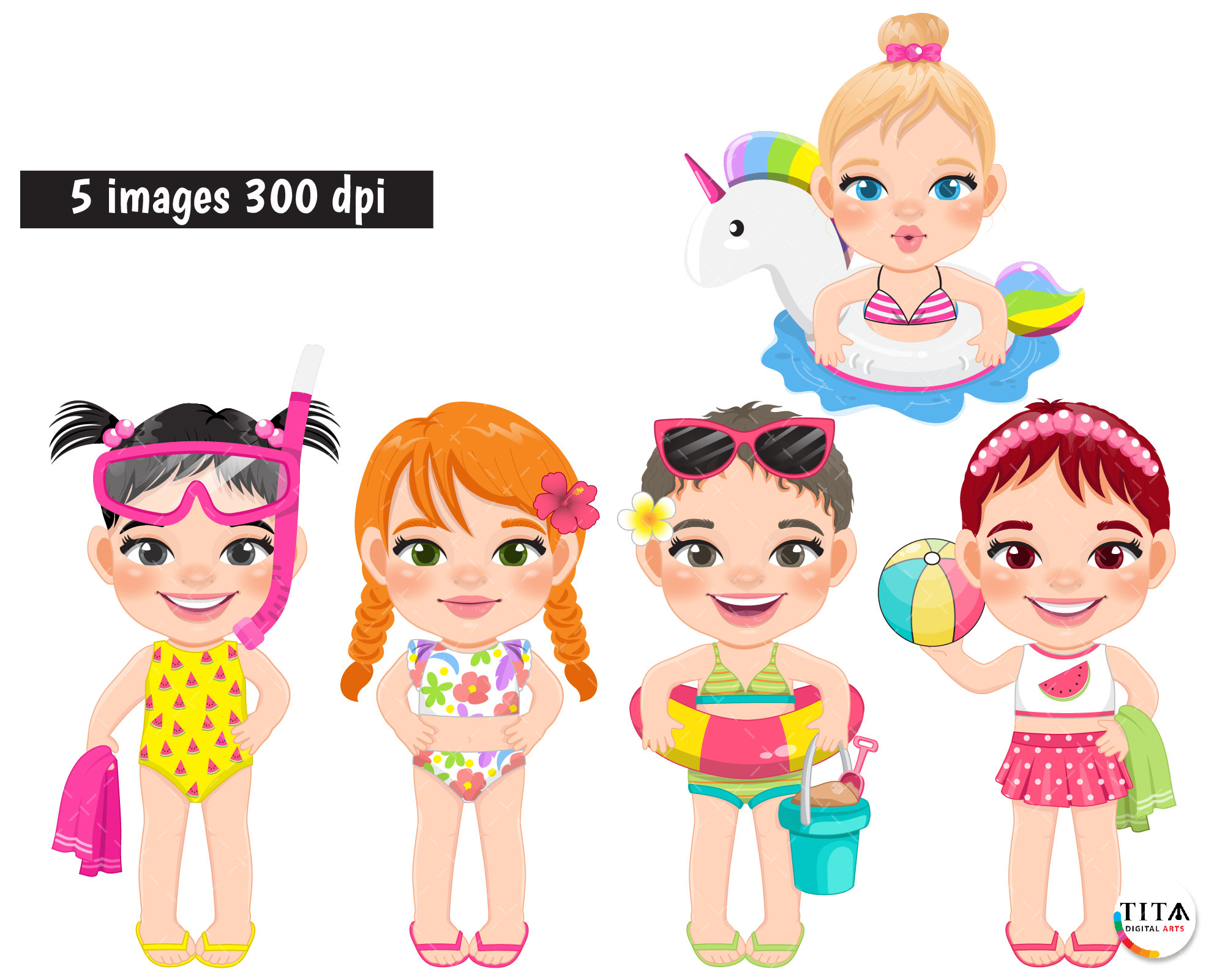 Beach Girl Clipart, Beach Girl Clipart, Girl Clipart, Pool Girl Clipart ...
