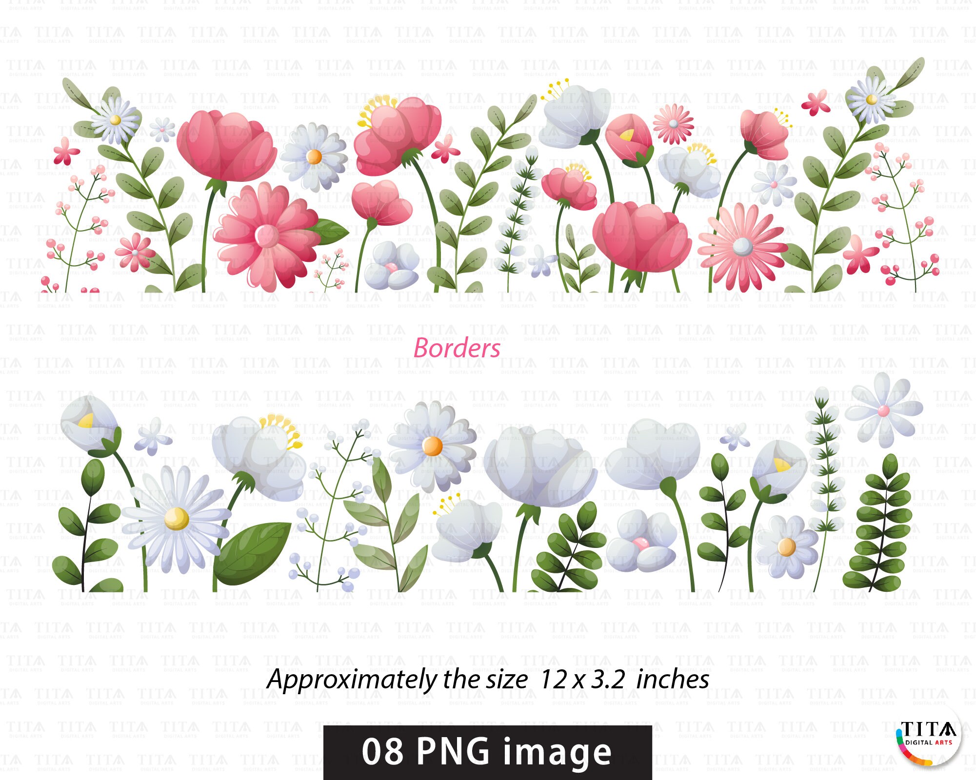 Spring Borders and Frames Clipart, Floral Frame Clipart, Floral Border ...