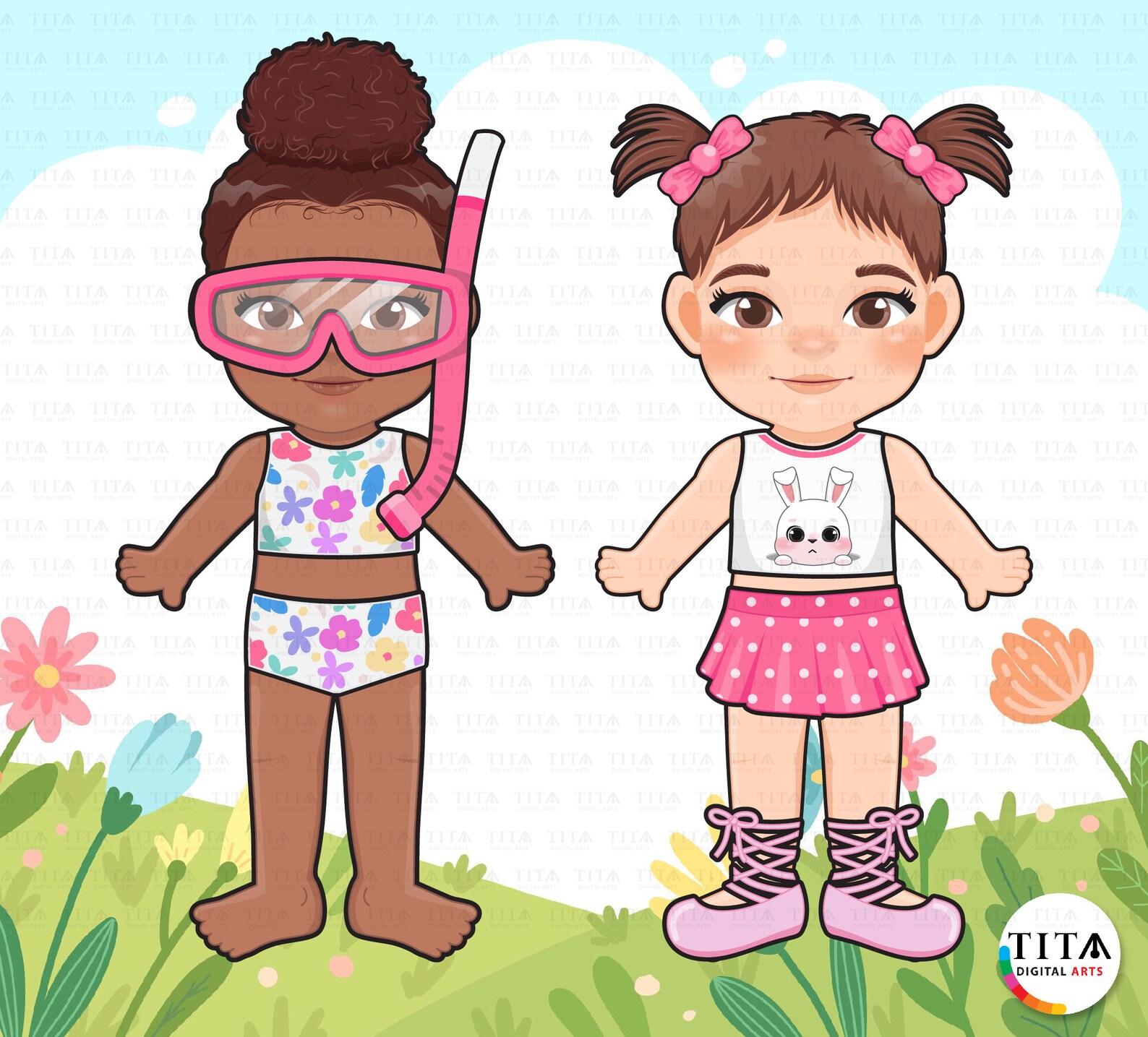 Paper Dolls Girls Clipart, Casual Clothes, Summer Clothes, Winter ...