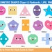 Geometric Shapes Clipart, Basic Shapes Flashcards, Kawaii Shapes ...