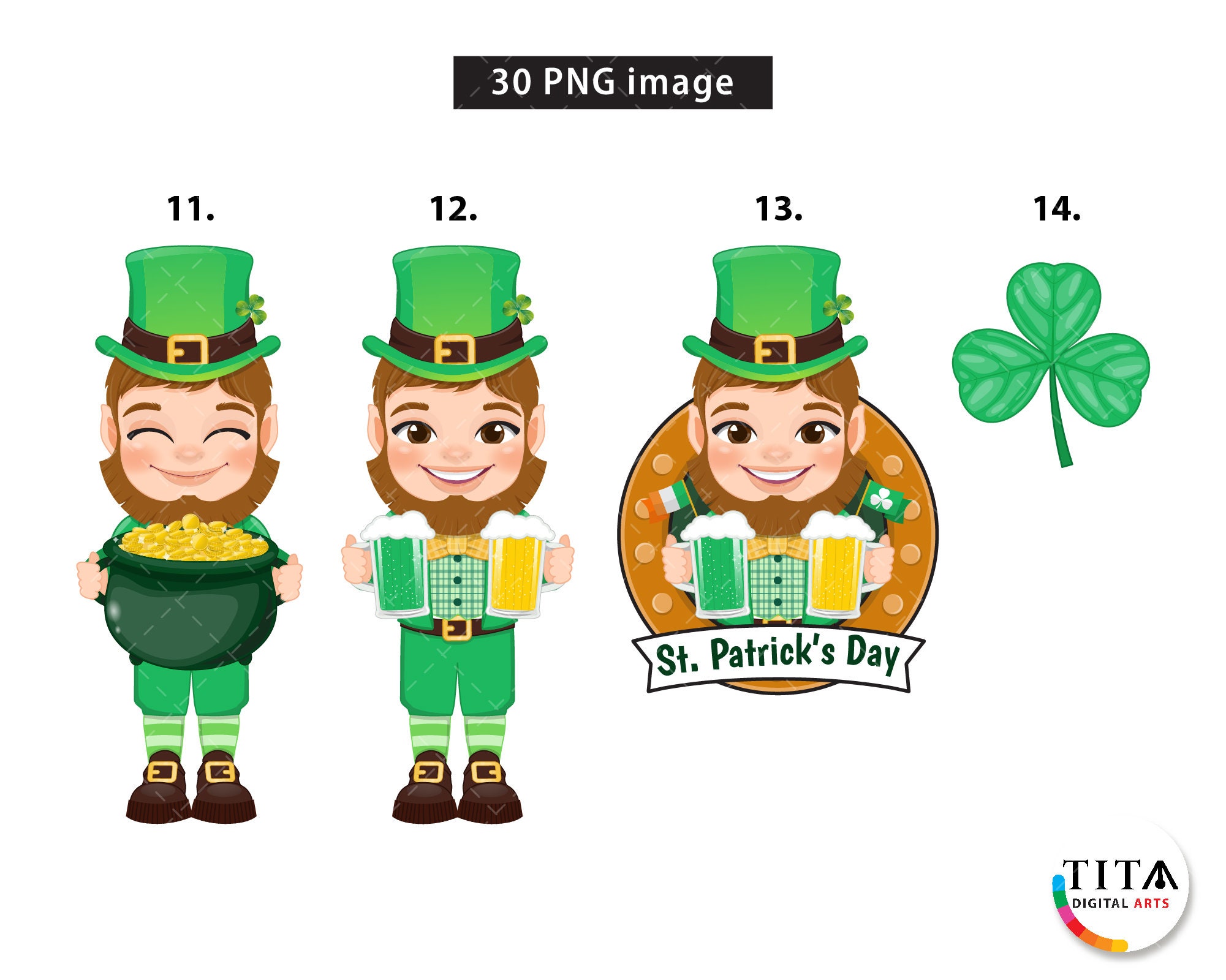 St. Patrick Day Clipart, Leprechaun Clipart, Saint Patrick's Day ...