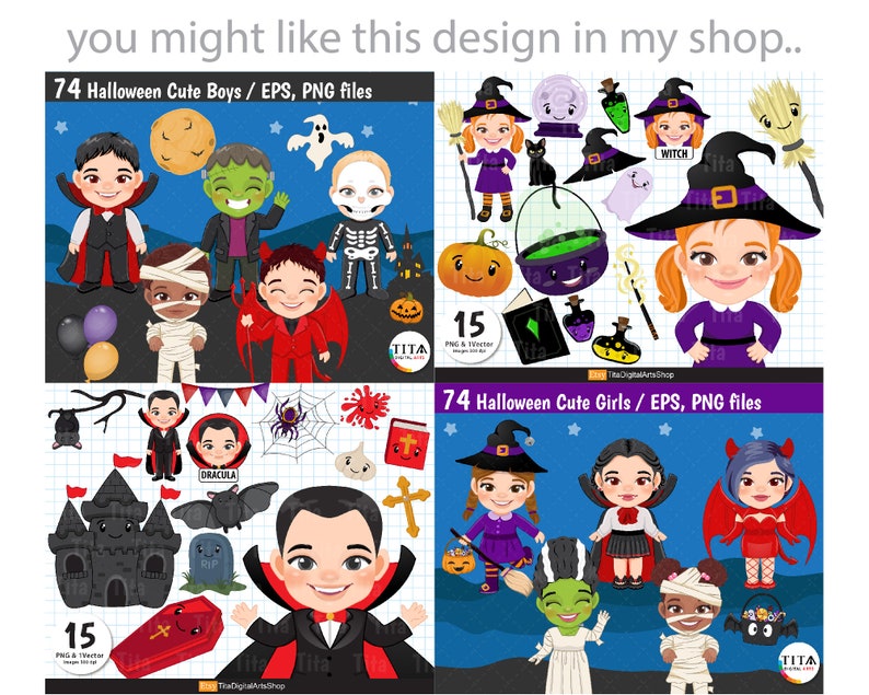 Halloween Clipart & Vector With Halloween Heads, Spooky Friends, Mummy ...