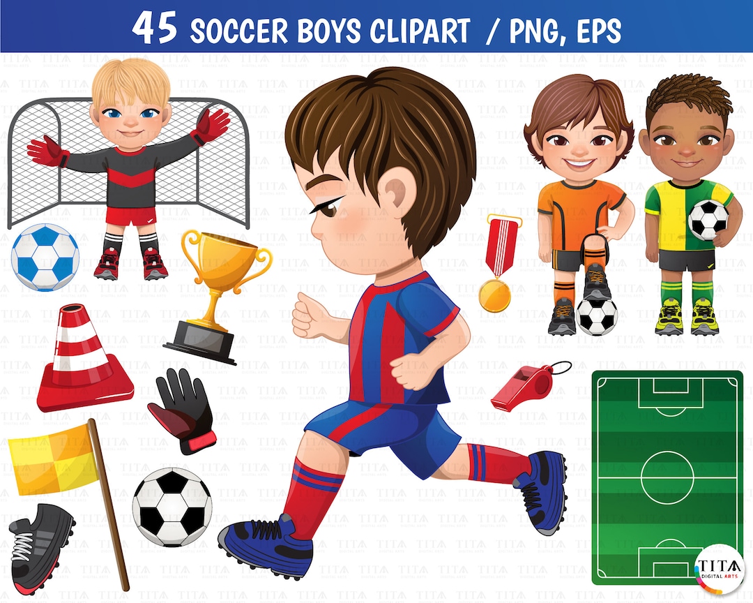 Soccer Boys Clipart, Soccer Player, Football Clipart, Soccer Clipart ...