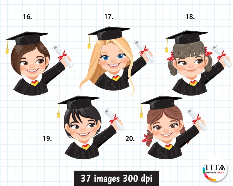Graduation Kids Clipart, Student PNG, Graduation Girls and Boys ...