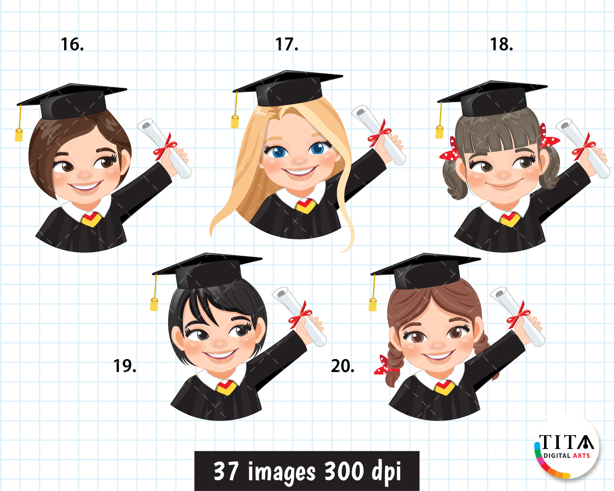 Graduation Kids Clipart, Student PNG, Graduation Girls and Boys ...
