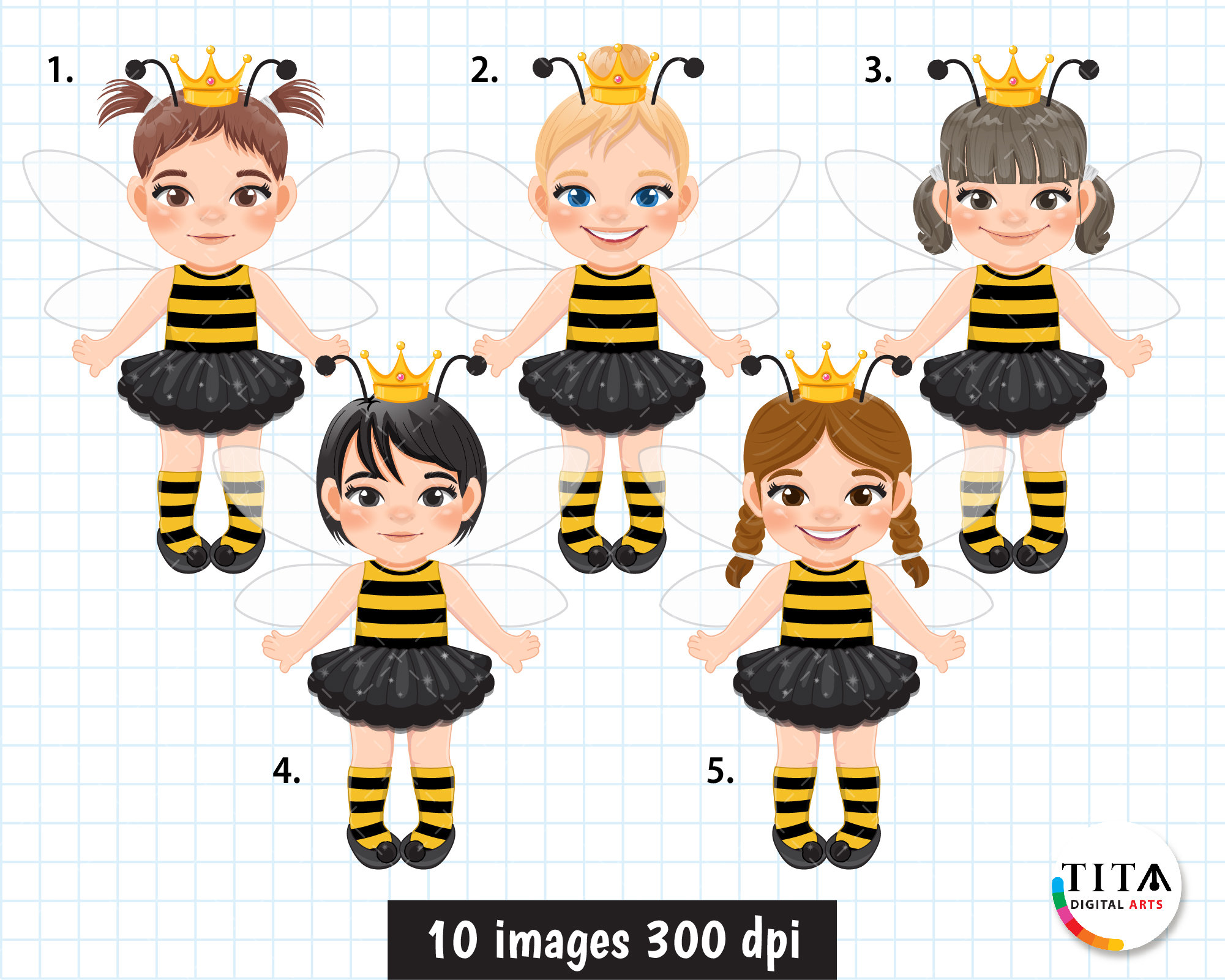 Bee Girls Clipart, Bee Clipart, Bee Girls Characters, Bee Little Girls ...