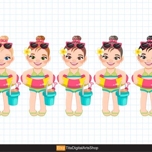 Beach Girl Clipart & Vector Beach Clipart Girl Clipart Pool - Etsy Canada
