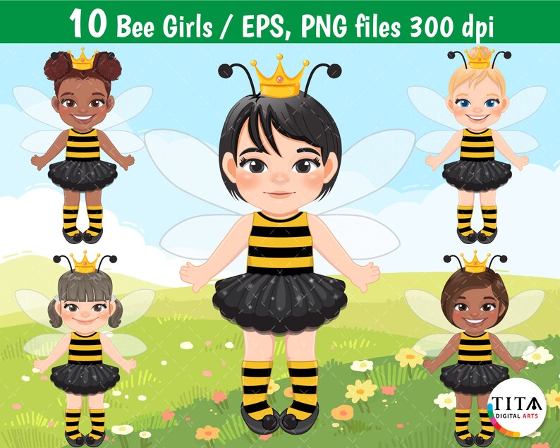 Bee Girls Clipart, Bee Clipart, Bee Girls Characters, Bee Little Girls ...